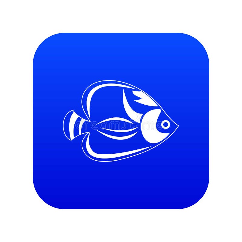 Fish icon digital blue stock vector. Illustration of fish - 139743567