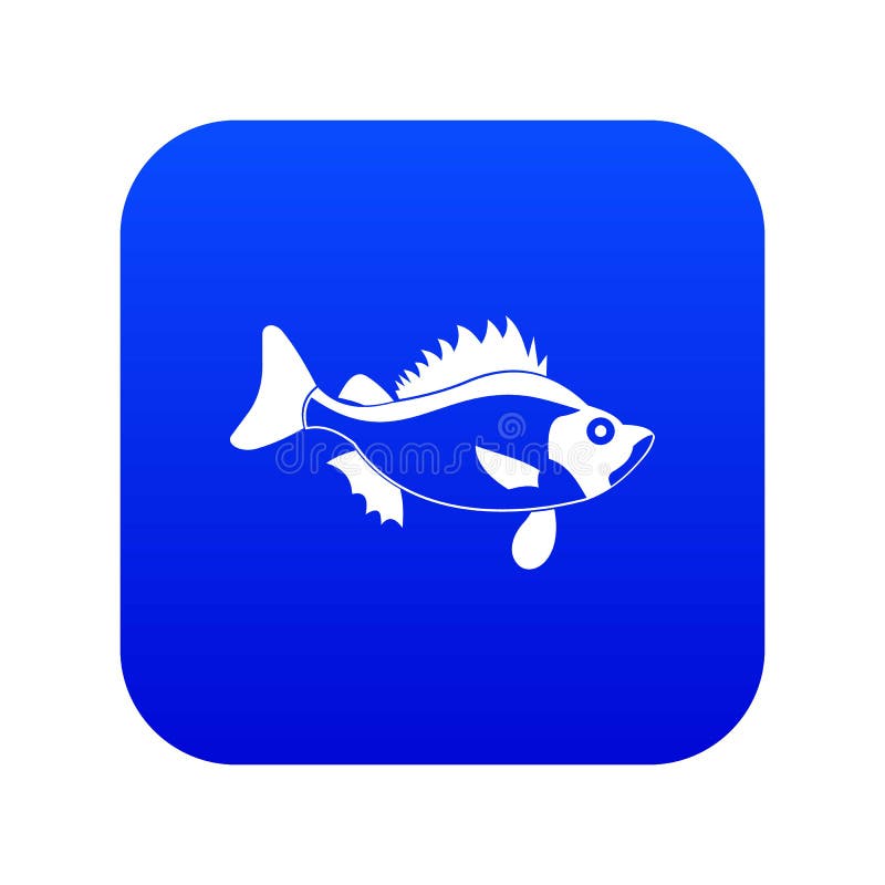 Fish icon digital blue stock vector. Illustration of simple - 139770716