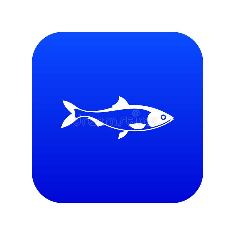 Fish icon digital blue stock vector. Illustration of icon - 148438136