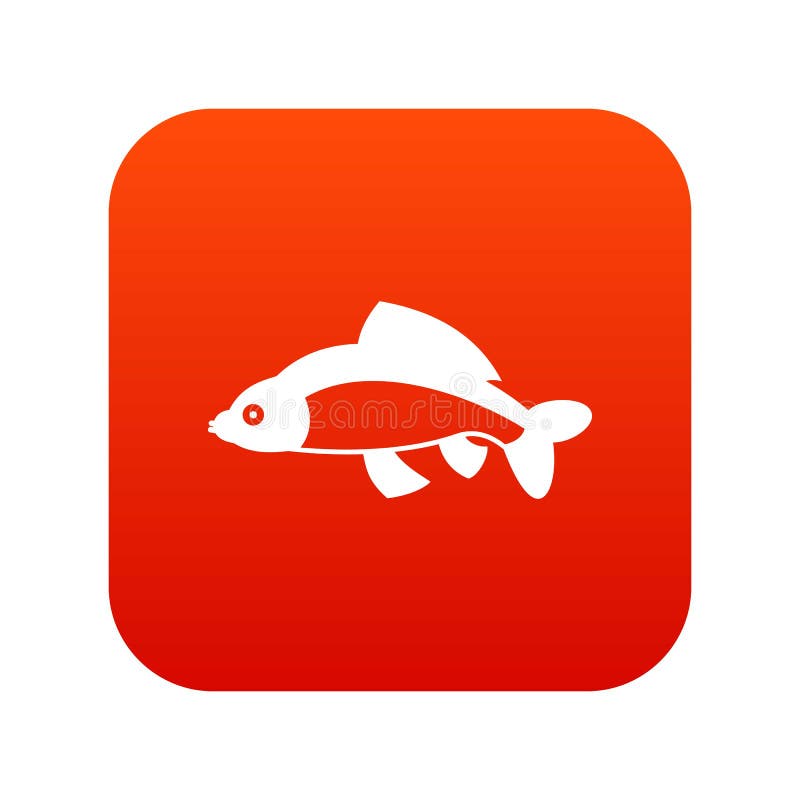 Fish icon digital red stock vector. Illustration of fishing - 102015686