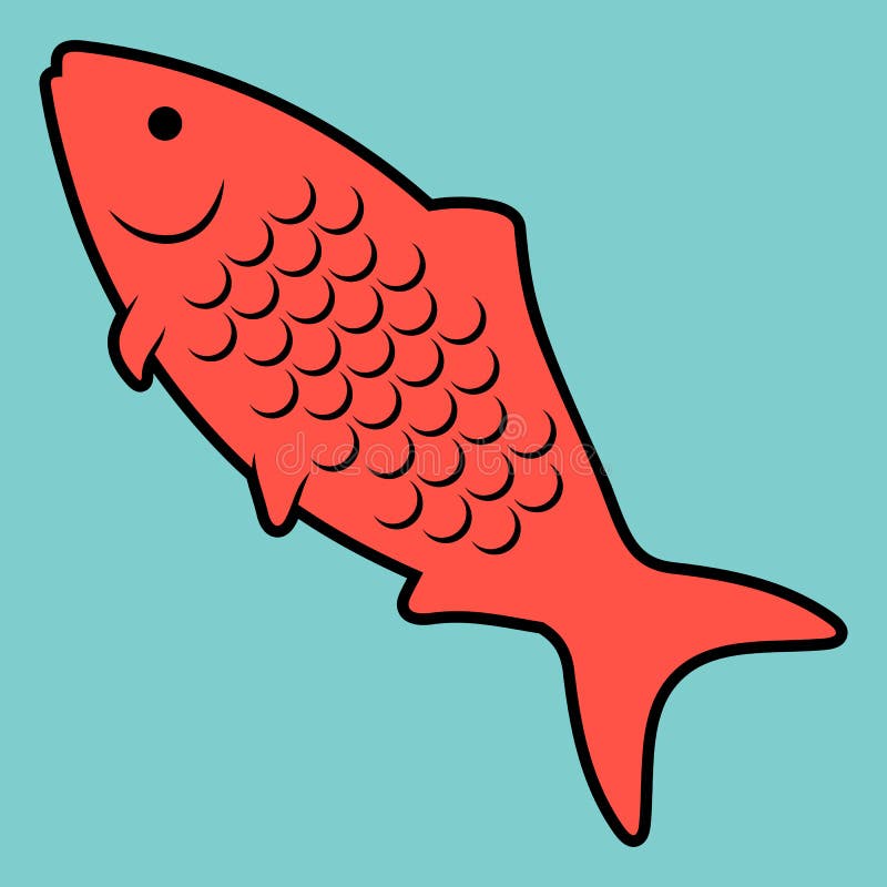 Fish Icon Isolated Flat Style Vector Illustration Stock Illustration ...
