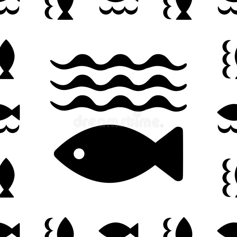 Fish icon or logo stock vector. Illustration of black - 91643444