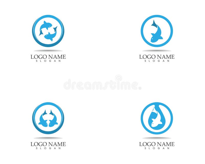 Fish Icon Logo Vector Illustration Stock Vector - Illustration of ...