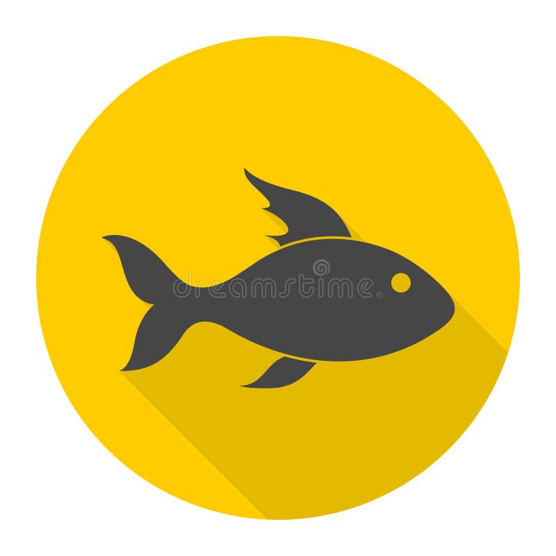 Fish icon with long shadow stock vector. Illustration of abstract ...