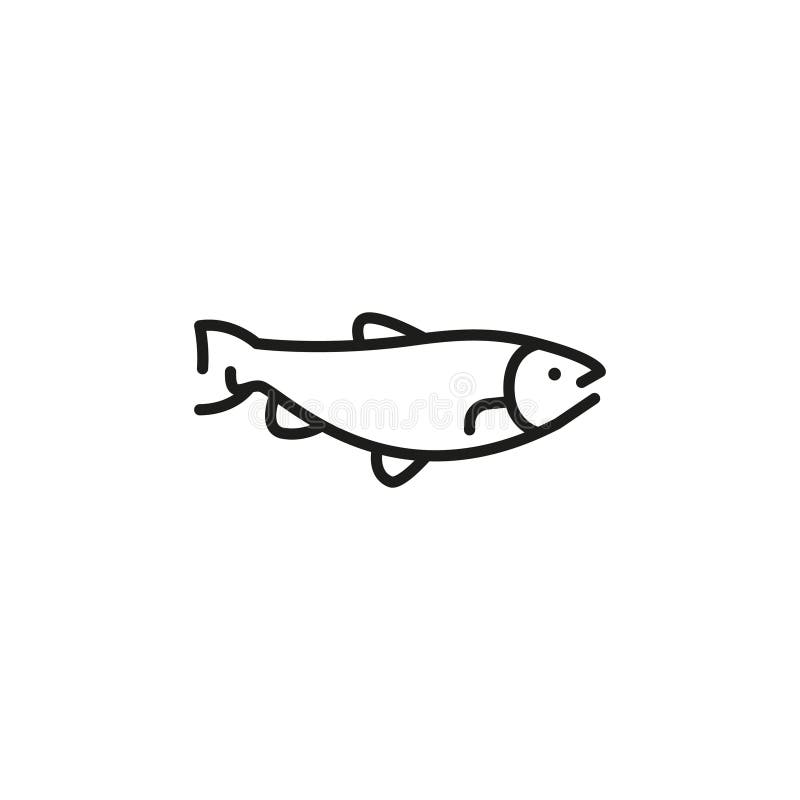Fish Icon Outline stock vector. Illustration of vector - 332658159