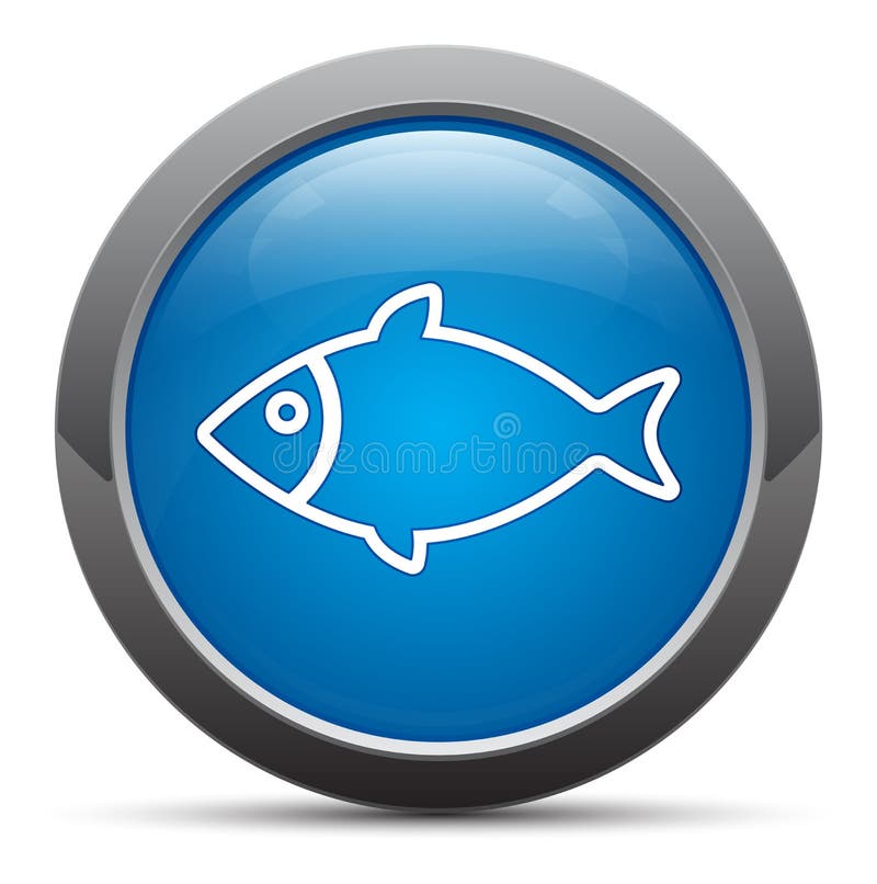 Fish Icon Premium Blue Round Button Vector Illustration Stock Vector ...