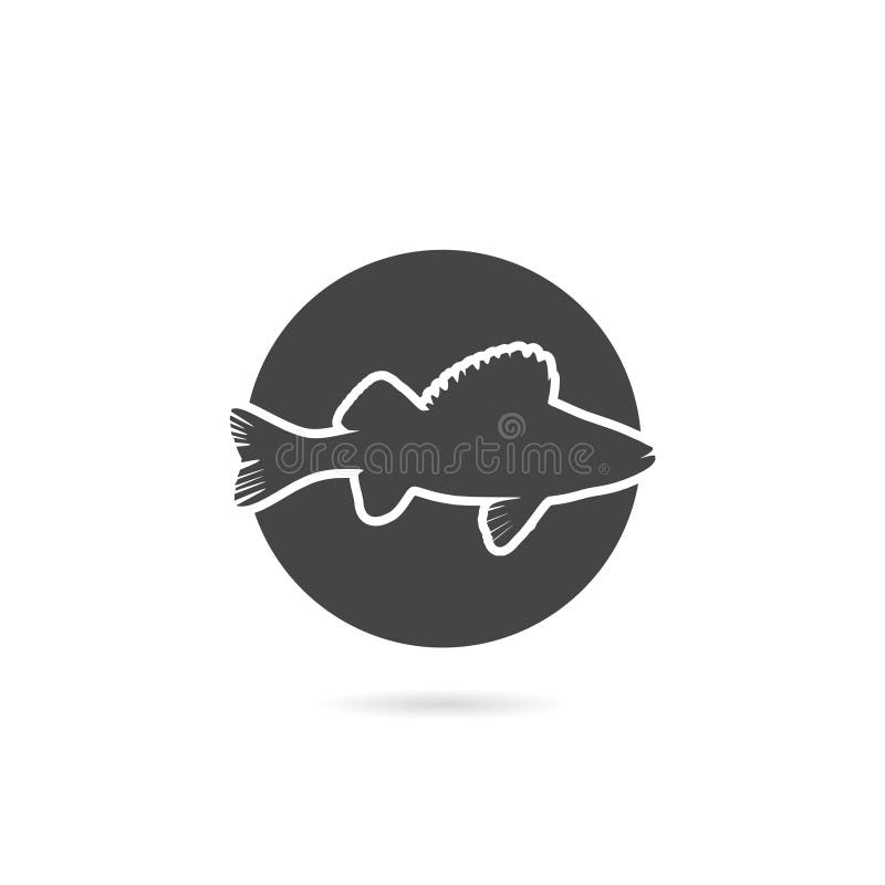 Fish icon with shadow stock vector. Illustration of aquarium - 191091933