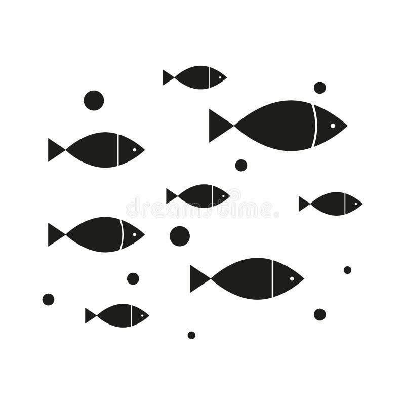 Fish Icon. Simple Fish Shape. Minimal Sea Elements. Vector Illustration ...