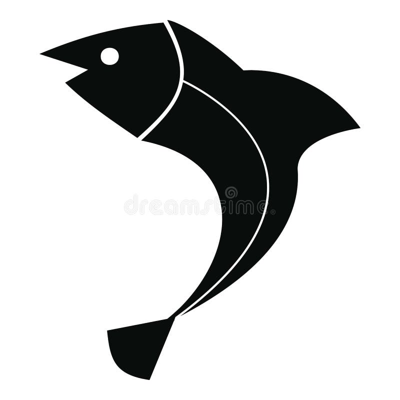 Fish icon, simple style stock vector. Illustration of seafood - 84449031