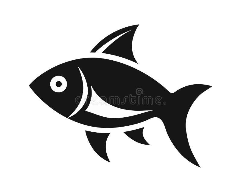 A Fish Icon is a Simplified Graphic Representation of a Fish, Stock ...