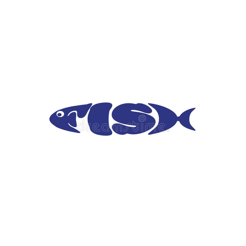 Fish Icon Stylized Retro Groovy Style Logo Isolated on White Background ...