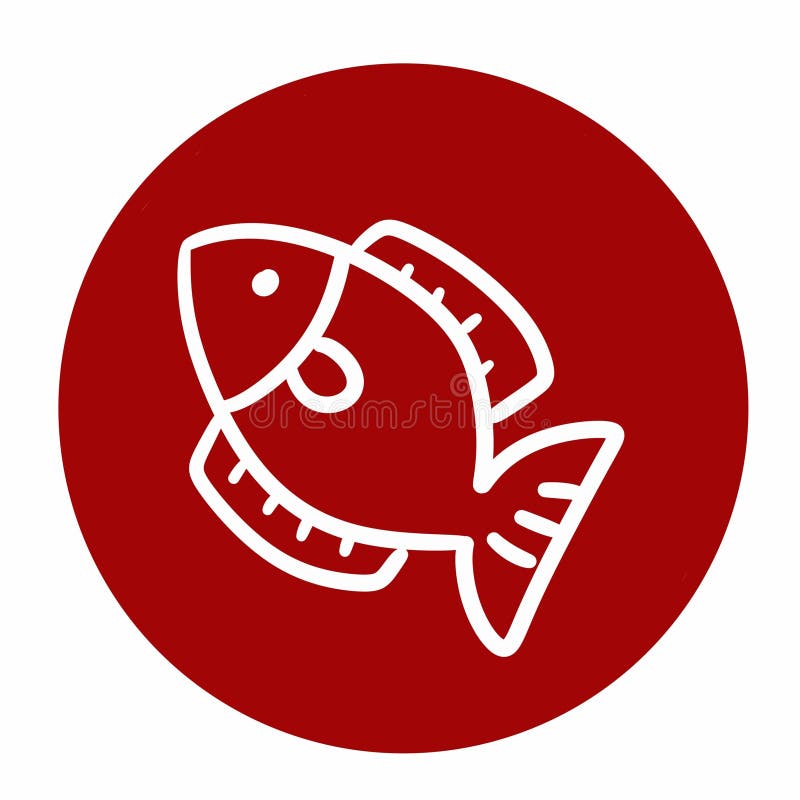 Fish Icon Symbol on White Background Stock Illustration - Illustration ...