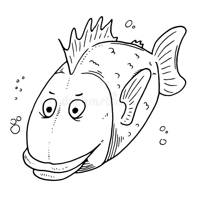 Fish Icon. Vector Cartoon Funny Fish Stock Vector - Illustration of ...