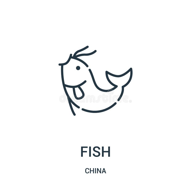 Fish Icon Vector from China Collection. Thin Line Fish Outline Icon ...