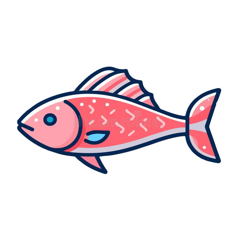 Fish Icon Vector Illustration Isolated on White Stock Vector ...