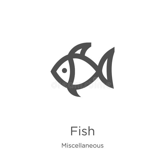 Fish Icon Vector from Miscellaneous Collection. Thin Line Fish Outline ...