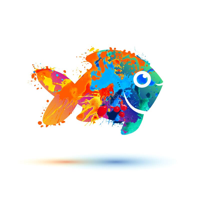 Fish icon - vector stock vector. Illustration of watercolor - 91661164
