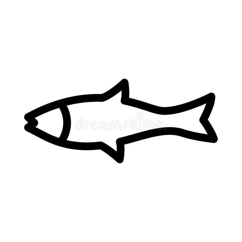 Fish vector thin line icon stock vector. Illustration of icon - 164027649