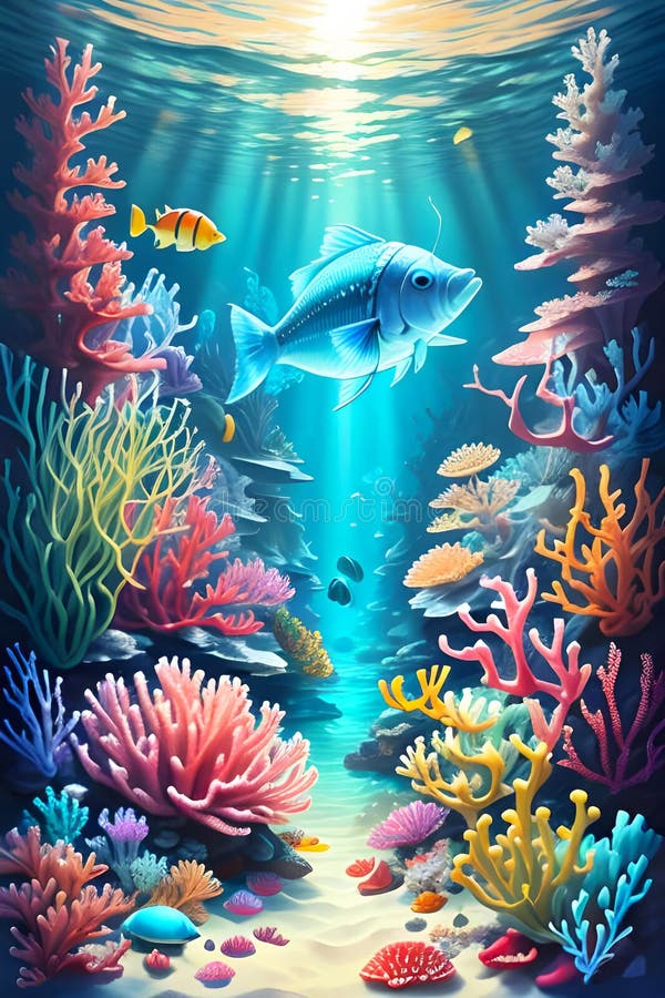 Undersea world. stock illustration. Illustration of animal - 295958314