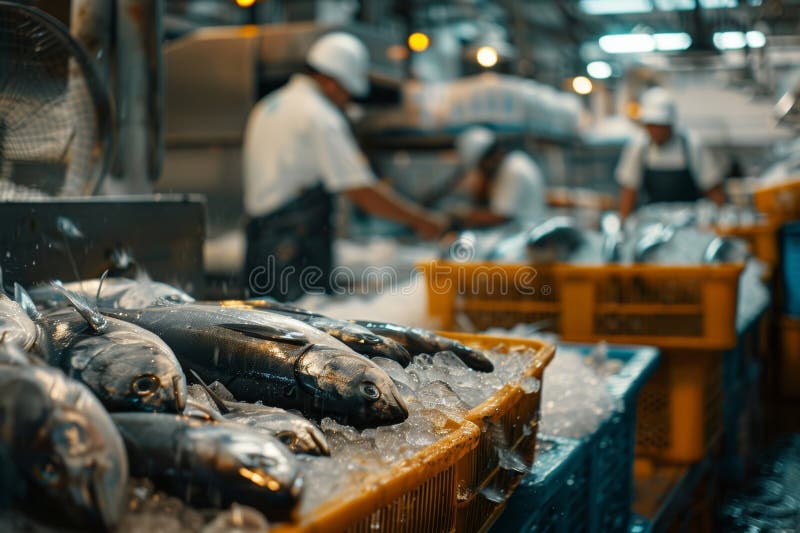 Fish Industry Concept ,seafood for Markets and Restaurants Stock Photo ...