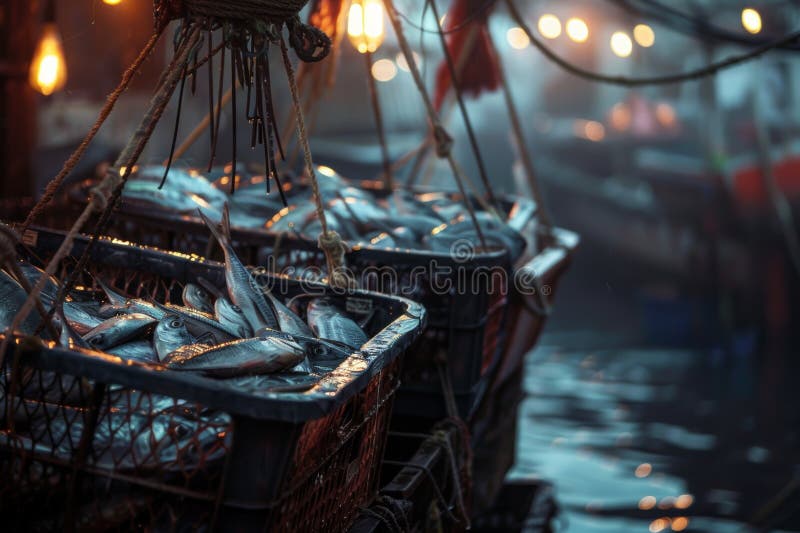 Fish Industry Concept ,seafood for Markets and Restaurants Stock Photo ...