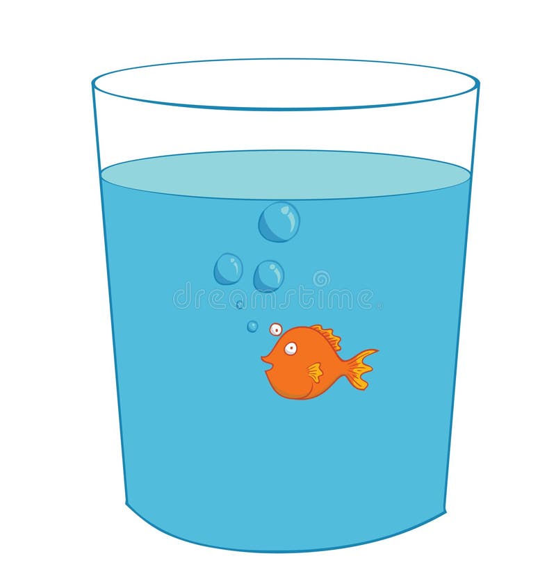 Fish inside a glass stock vector. Illustration of vector - 73614881