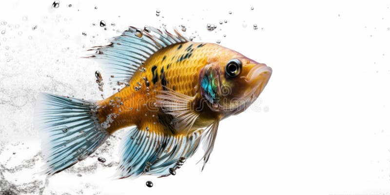 Fish Isolated on White with Water Stock Illustration - Illustration of ...