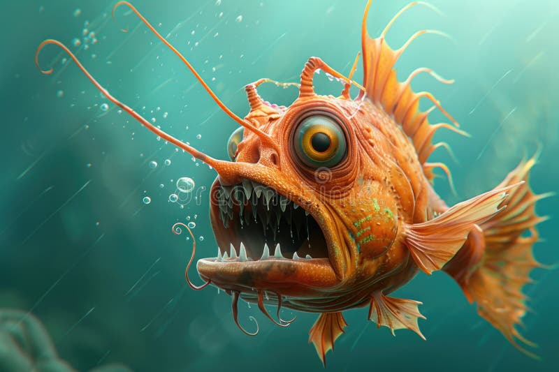 A Fish with Its Mouth Open, Showing Its Wide-open Teeth Stock Image ...