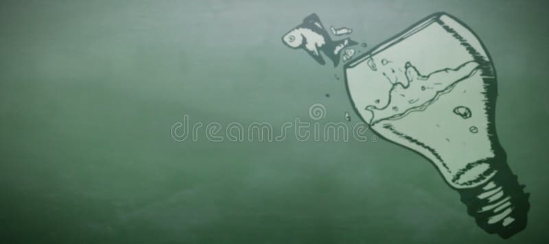 Composite Image of Fish Jumping Out of Light Bulb Bowl Stock ...