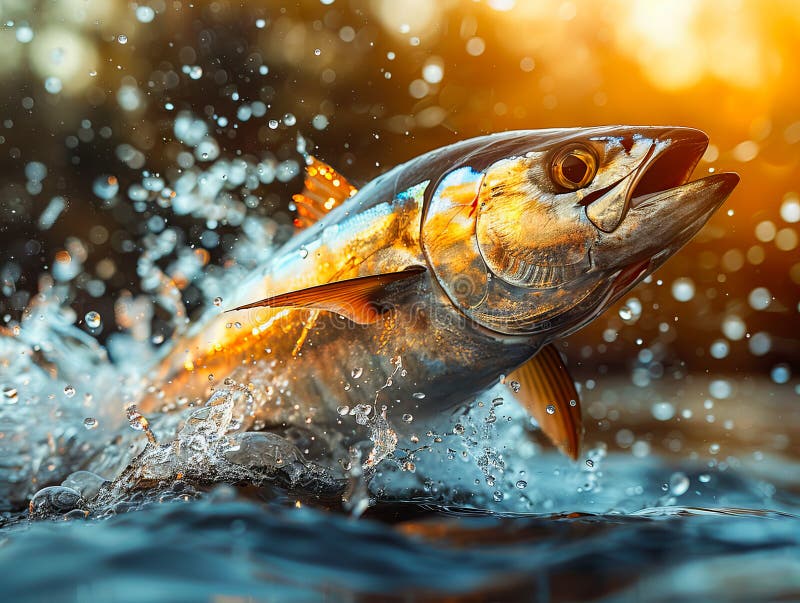 A Fish Jumping Out of the Water Stock Image - Image of mouth, outdoor ...