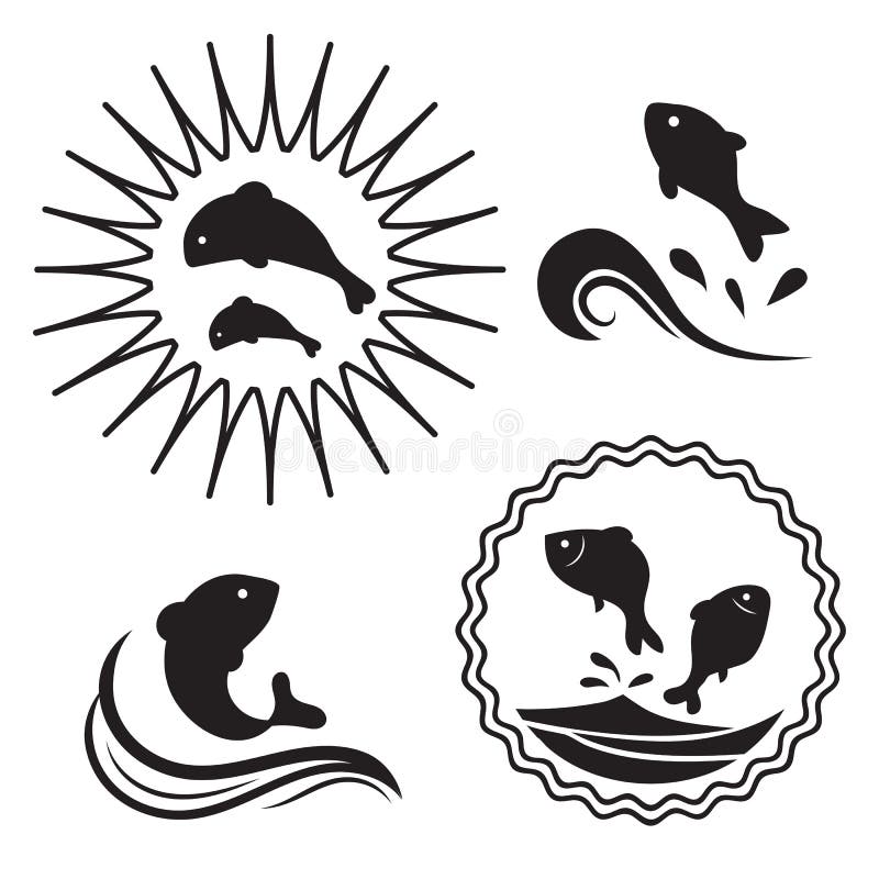 Fish Jumping Out Ocean Wave Stock Illustrations – 956 Fish Jumping Out ...