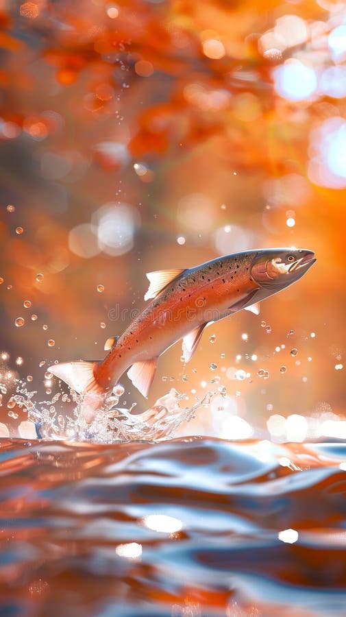 A Fish Jumping Out of the Water Stock Photo - Image of animal, fish ...