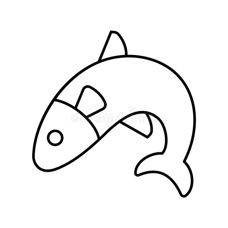 Fish Jumping Outline Vector Icon that Can Easily Edit or Modify. Stock ...