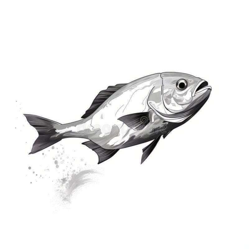 Black and White Fish Jumping: a Stunning Digital Painting Illustration ...