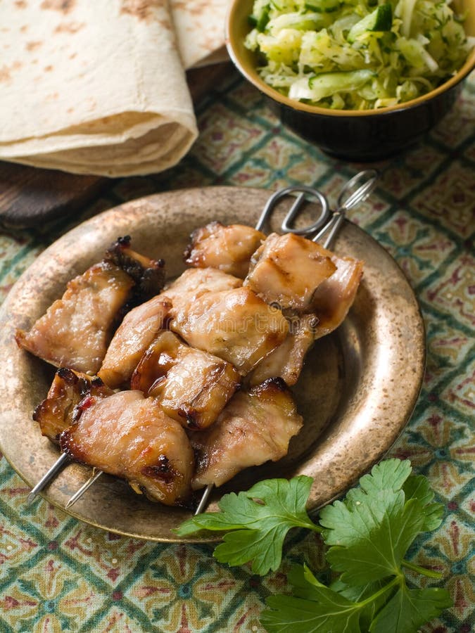 Fish kebab stock image. Image of marinated, grilled, closeup - 26219715