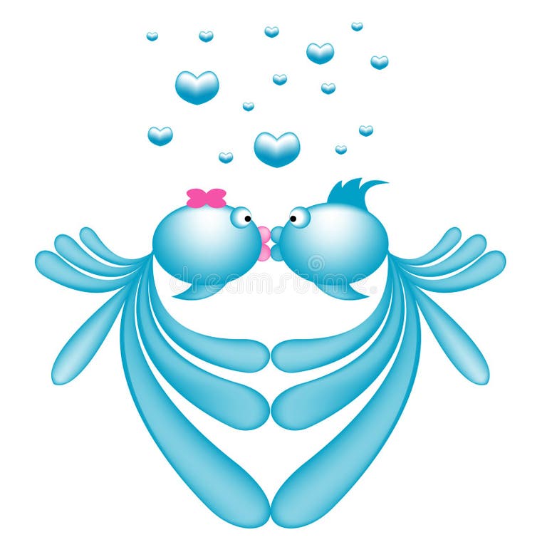 Fish Kiss stock vector. Illustration of humor, romance - 11893302