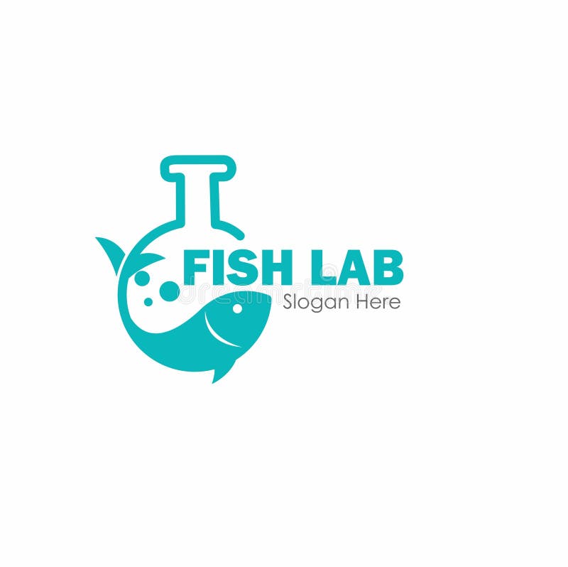 Fish Lab Logo Design Concept Stock Vector - Illustration of cartoon ...