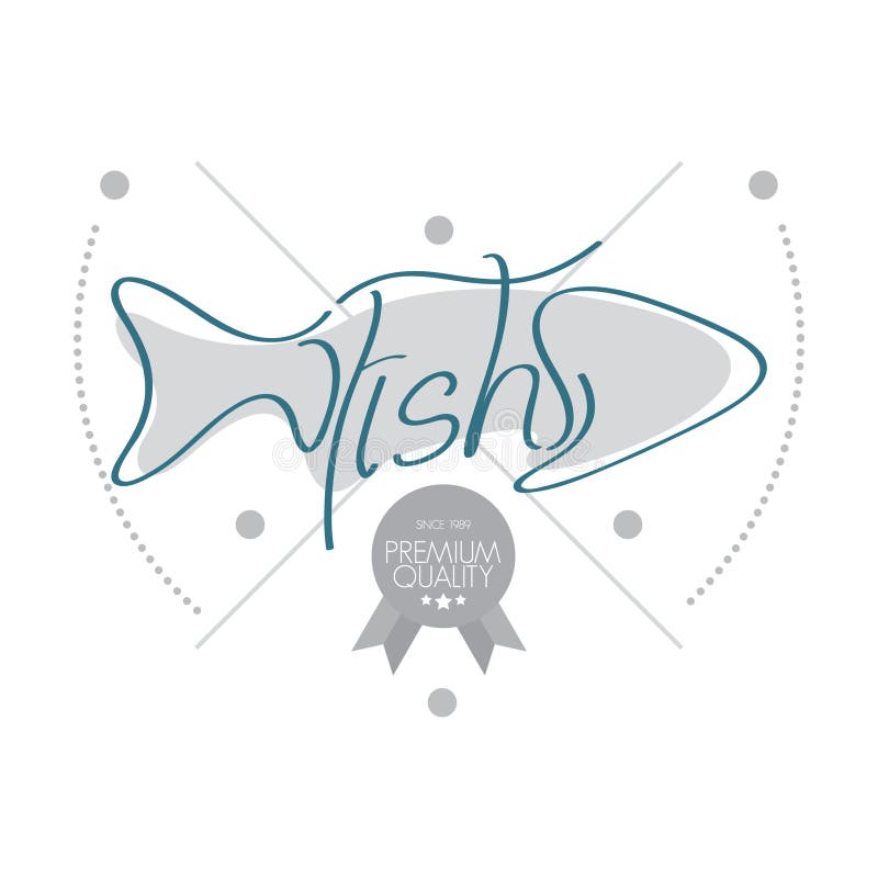 Fish Label. Vector Illustration Decorative Design Stock Vector ...