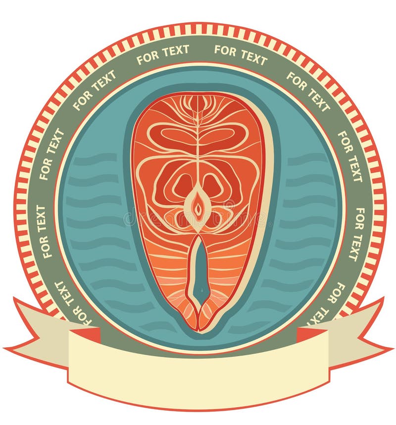 Fish Label.Vector Symbol Isolated on White Stock Illustration ...