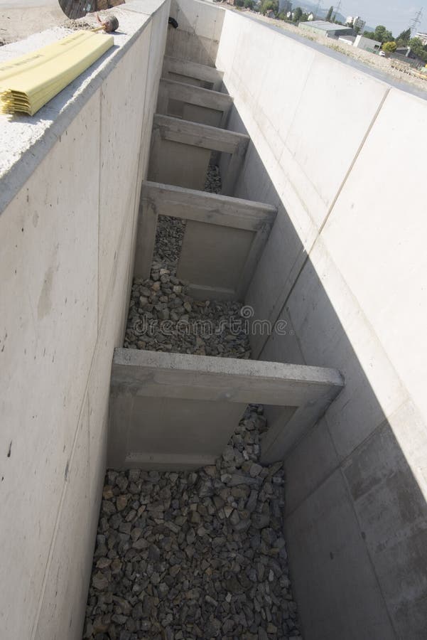 Fish ladder or fish pass stock photo. Image of construction - 259792376