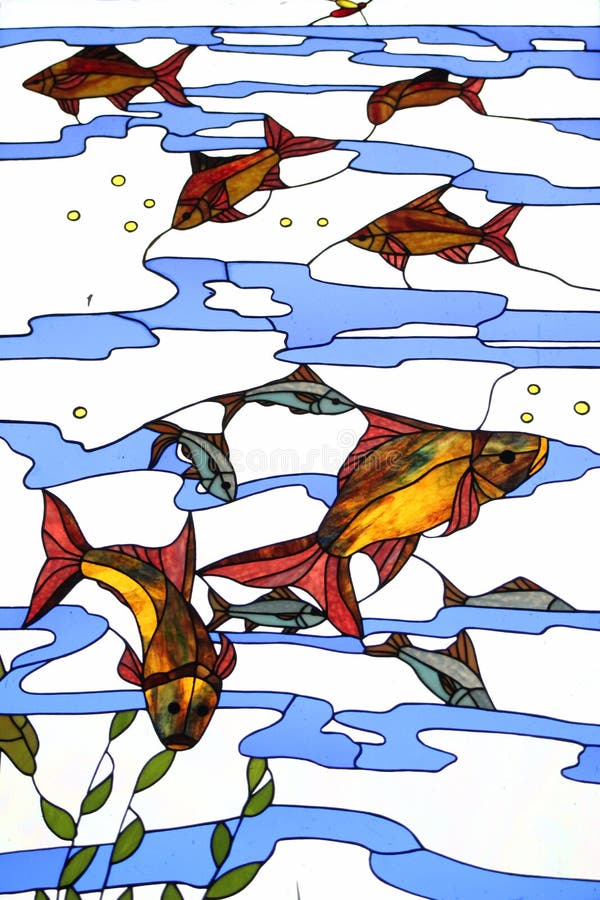 Fish on colour glass stock illustration. Illustration of wildlife ...