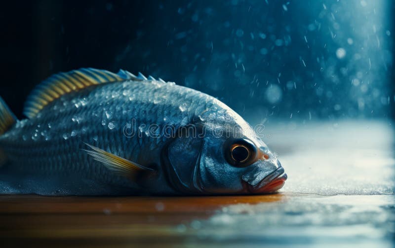 Fish that is Laying Down on the Floor in the Rain with it S Mouth Open ...