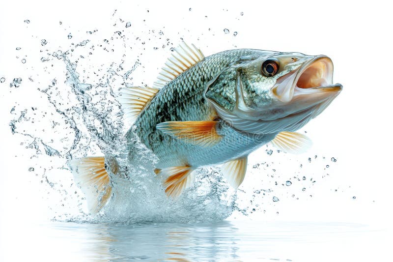 Ripples Water Fish Jumping Vibrant Dynamic Action Stock Photos - Free ...