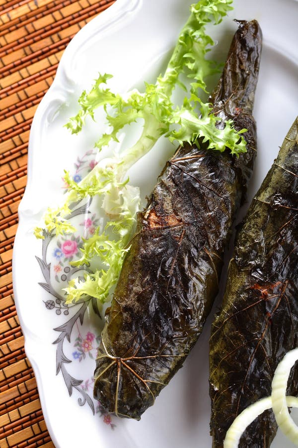 Fish in the leaves stock image. Image of nourishing, healthy - 2447947