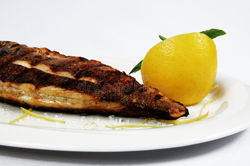 Fish with lemon stock image. Image of spices, shop, food - 16424797