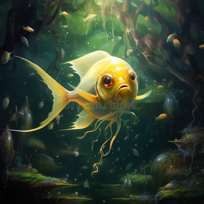 Fish lemon tetra stock illustration. Illustration of aquarium - 294980304