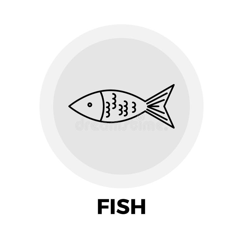 Fish Line Icon stock vector. Illustration of seafood - 92417838