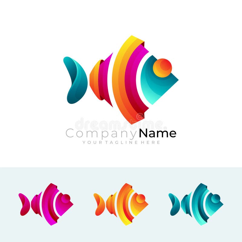 Abstract Fish Logo and Colorful Design Stock Vector - Illustration of ...