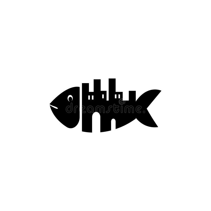 Fish Logo Illustration Building Design Abstract Vector Stock Vector ...