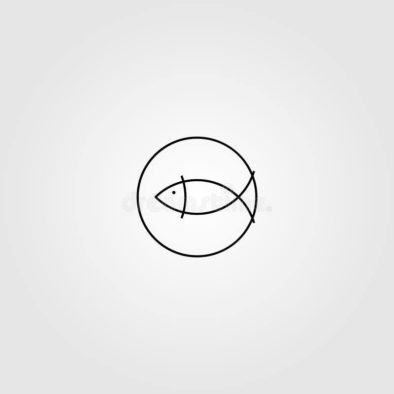Fish Logo Line Art Minimalist Logo Vector Illustration Design Stock ...